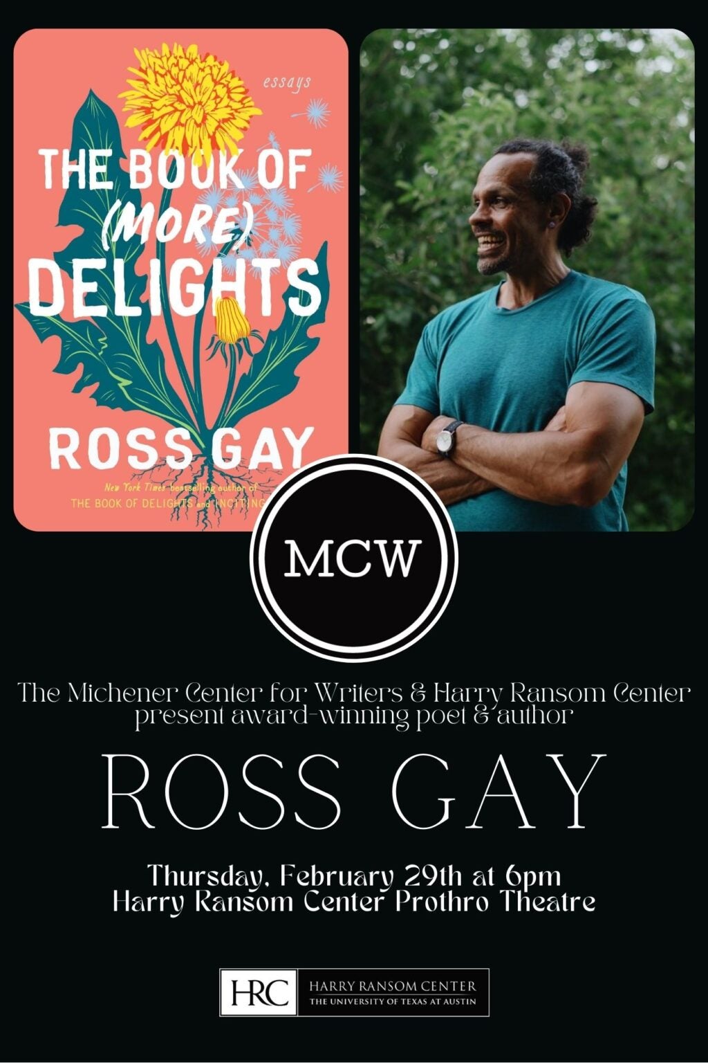 Event: Ross Gay Reading & Book Signing, February 29th, 6pm – Michener ...